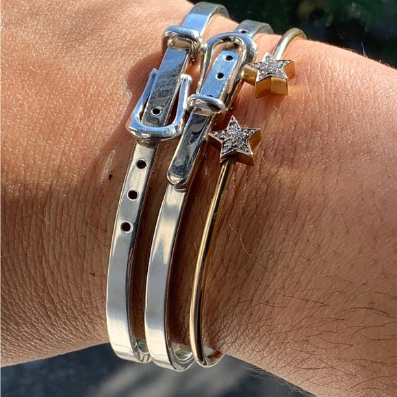 Jewelry | Lot Of 2 Buckle Designed Bracelets In 925 Silver | Poshmark
